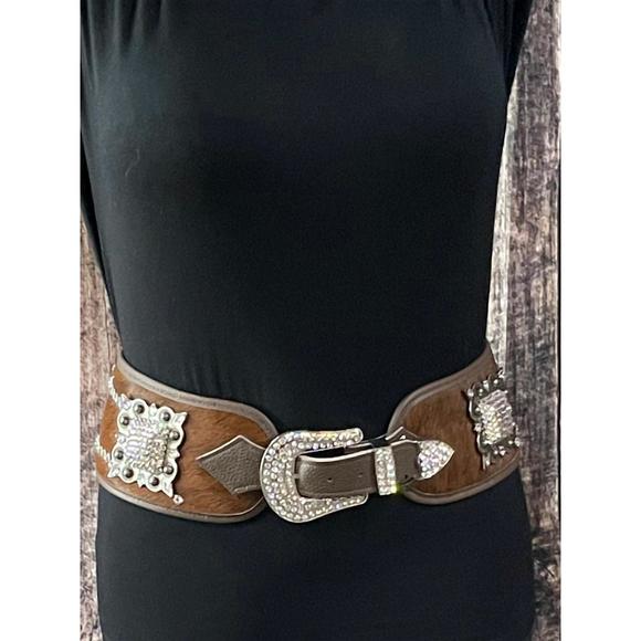 Raviani | Accessories | New Raviani Hide On Embellished Belt In Brown ...